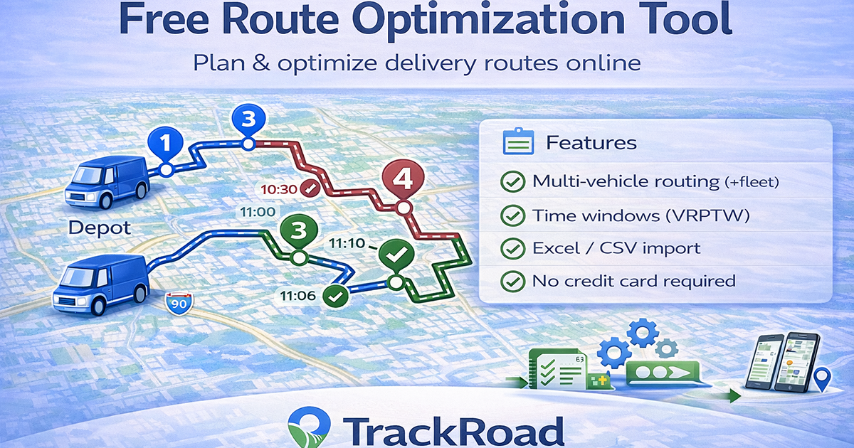 Free Route Optimization Tool (Multi-Stop Route Planner Online) | TrackRoad