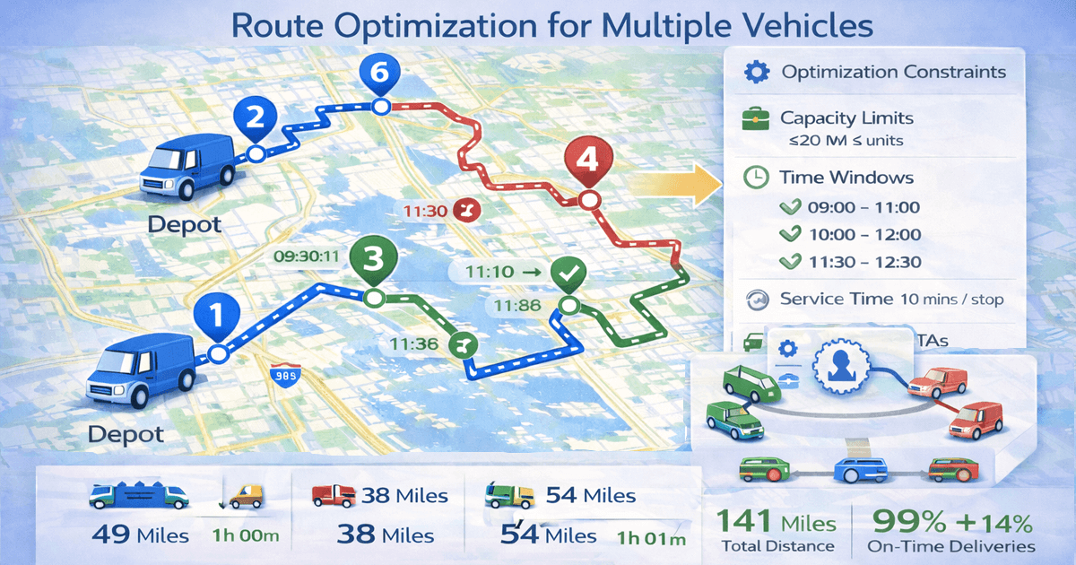 Multi-Vehicle Route Optimization (Fleet Routing Guide + Examples ...