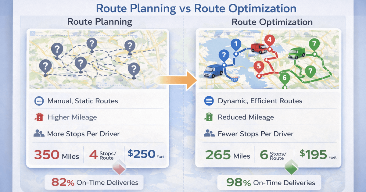 Route Planning vs Route Optimization: Differences + Examples | TrackRoad